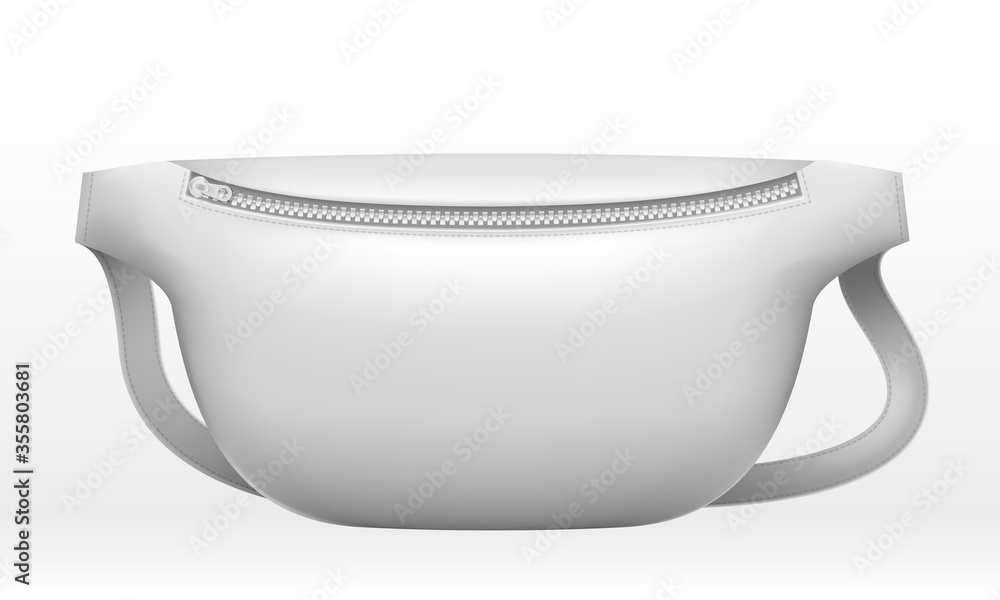 Fanny pack vector mockup. Realistic vector illustration Stock Vector ...