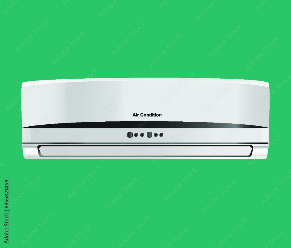 vector of split ac and it's fresh waving air with a grey background ...