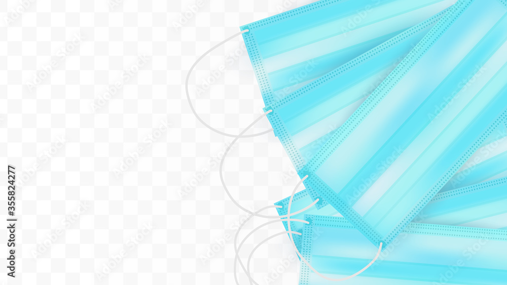 Medical masks set isolated on transparent background, realistic vector ...