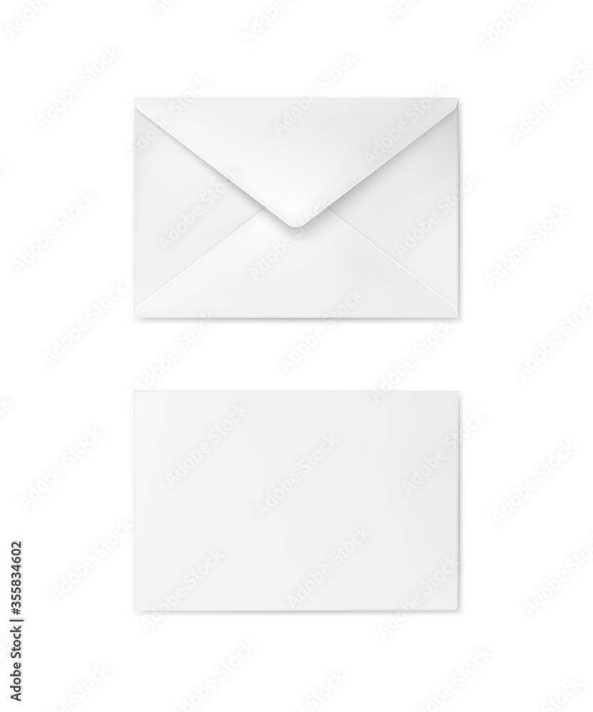 Realistic white envelope. Business mail. Corporate identity envelope ...