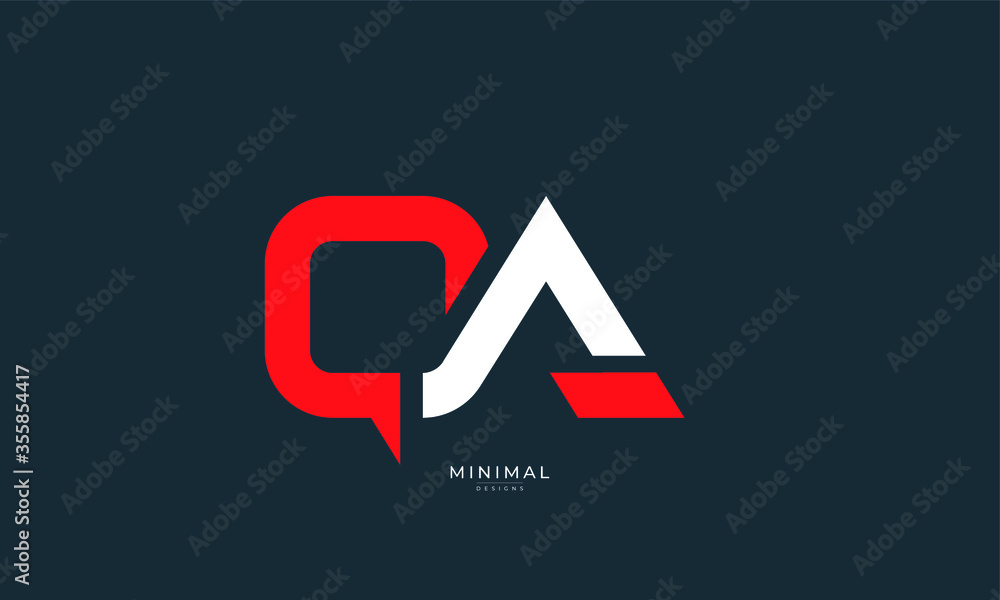 Alphabet letter icon logo QA Stock Vector | Adobe Stock