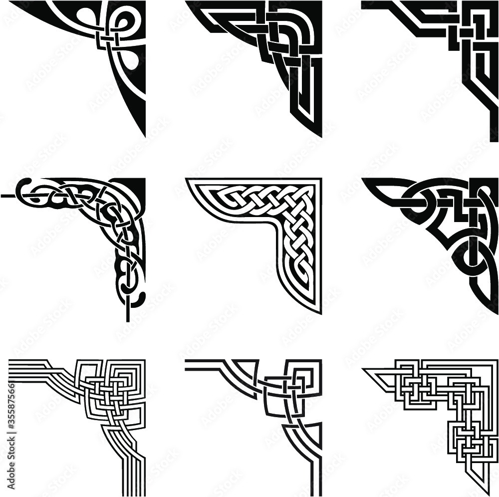 celtic corners set Stock Vector | Adobe Stock