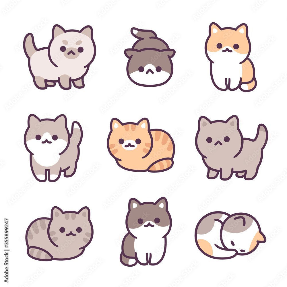 Tiny Baby Kittens Set Stock Vector Adobe Stock tiny-baby-kittens-set-stock-vector-adobe-stock