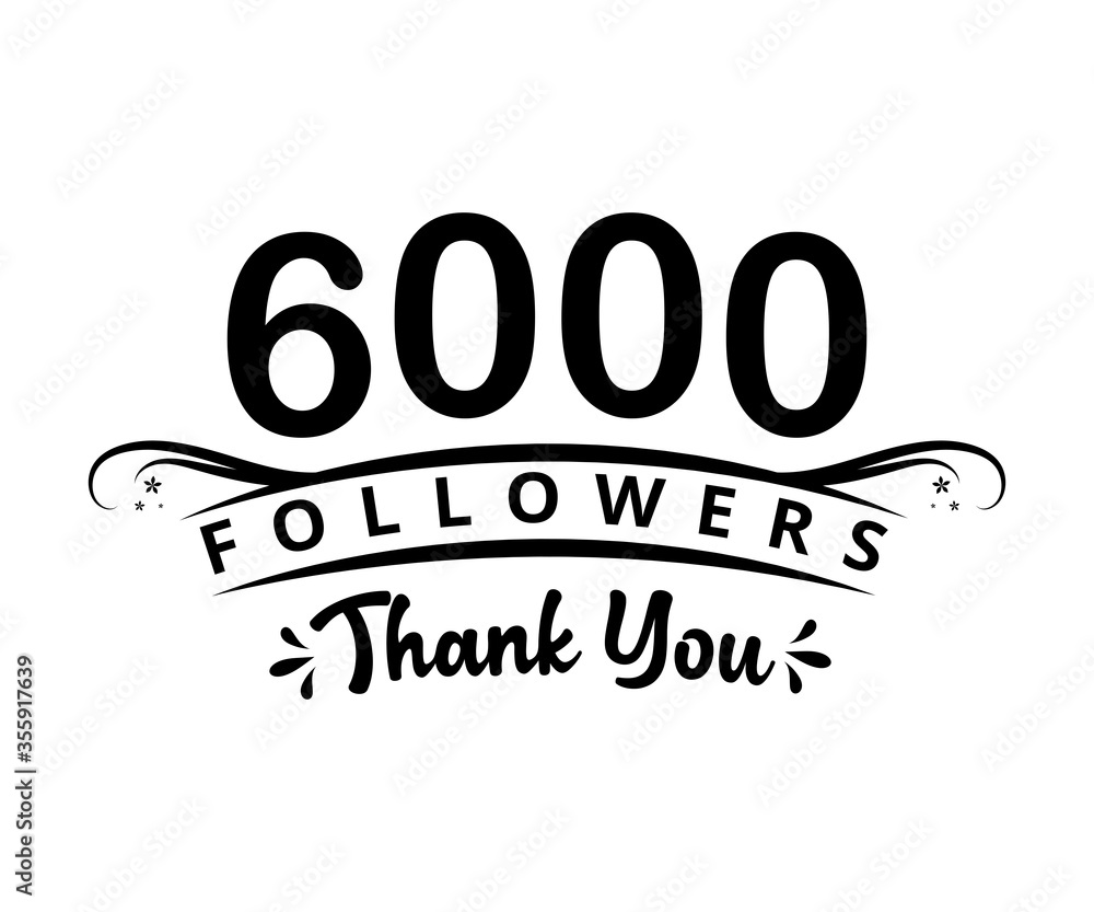 6000 followers Thank you - social media, friends, followers, users ...