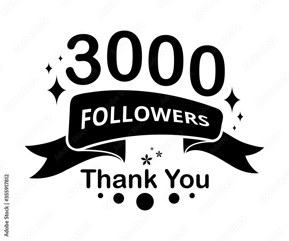 3000 followers Thank you - social media, friends, followers, users ...