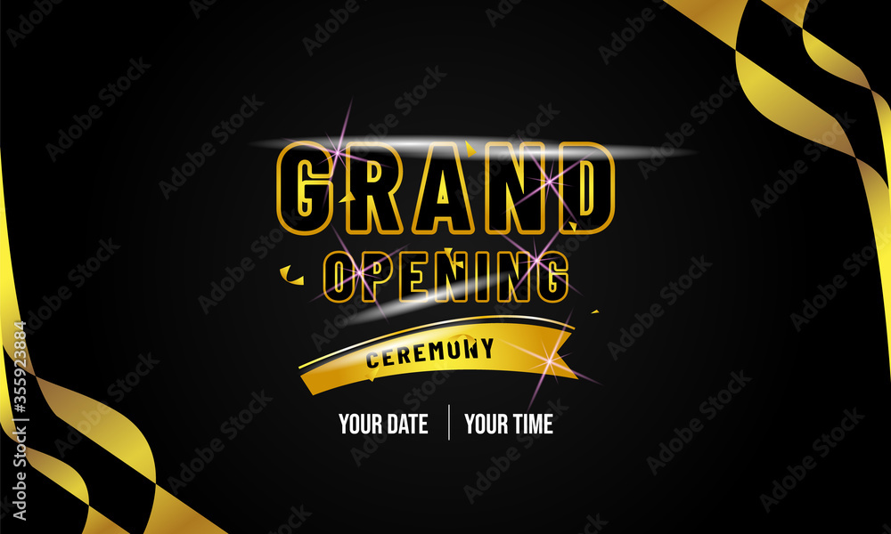 Grand opening background realistic style with confetti isolated on ...