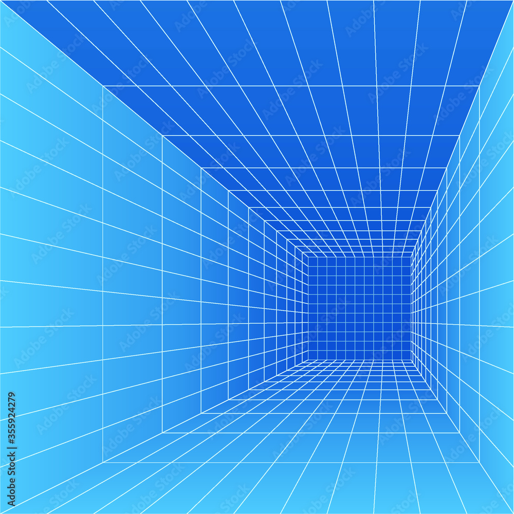 Vector. of perspective architectural background in blue color. Stock ...