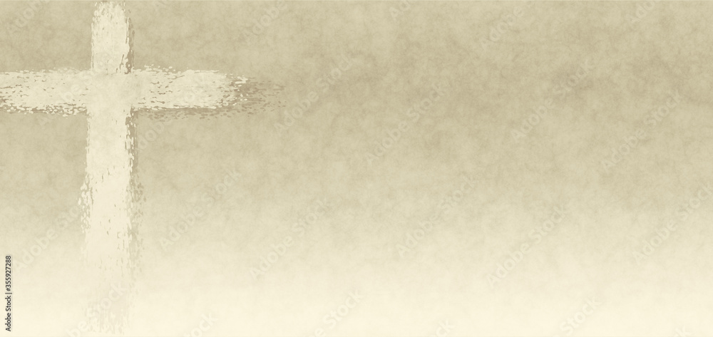 light cross on tan textured background, for worship slide and more ...