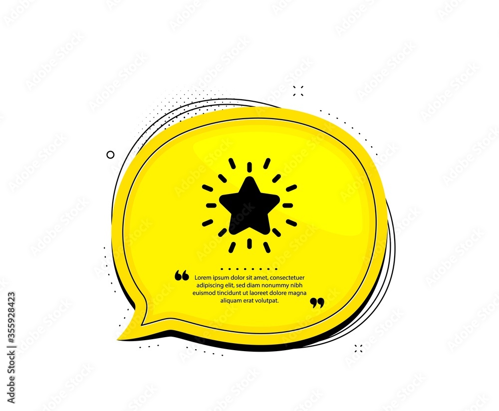 Rank star icon. Quote speech bubble. Success reward symbol. Best result ...