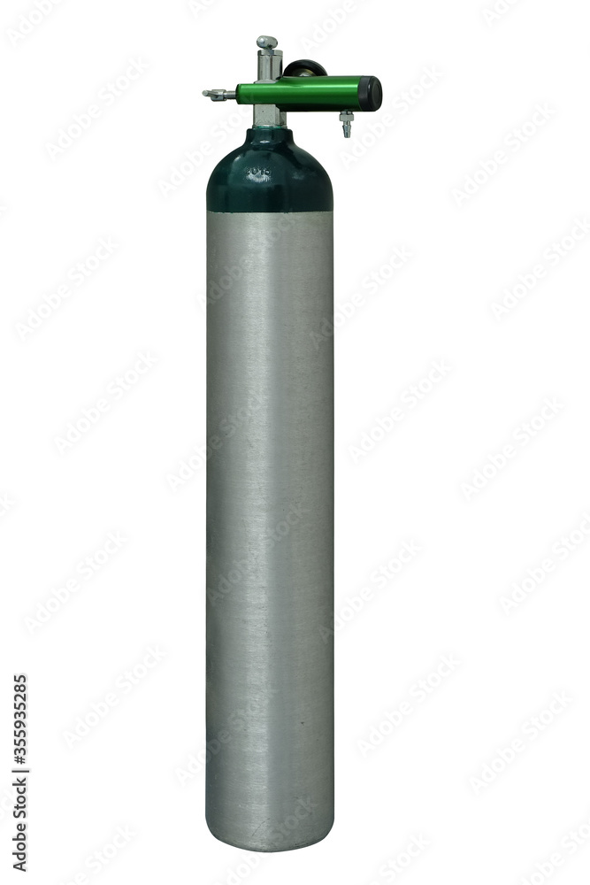Medical gas tank isolated on white background Stock Photo | Adobe Stock