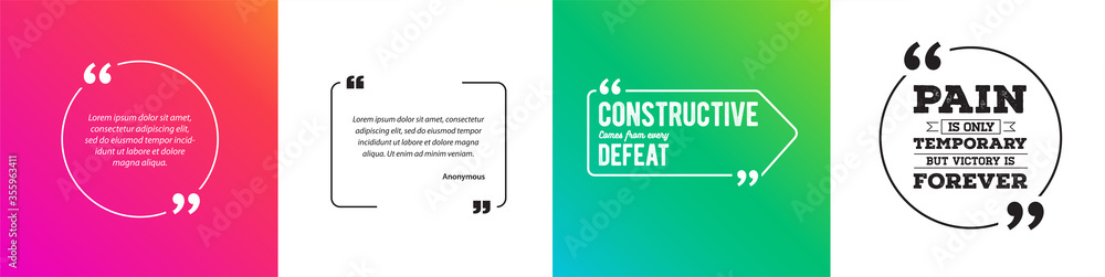 Remark Quote Template Bubble with Vivid Background. Citation Template ...