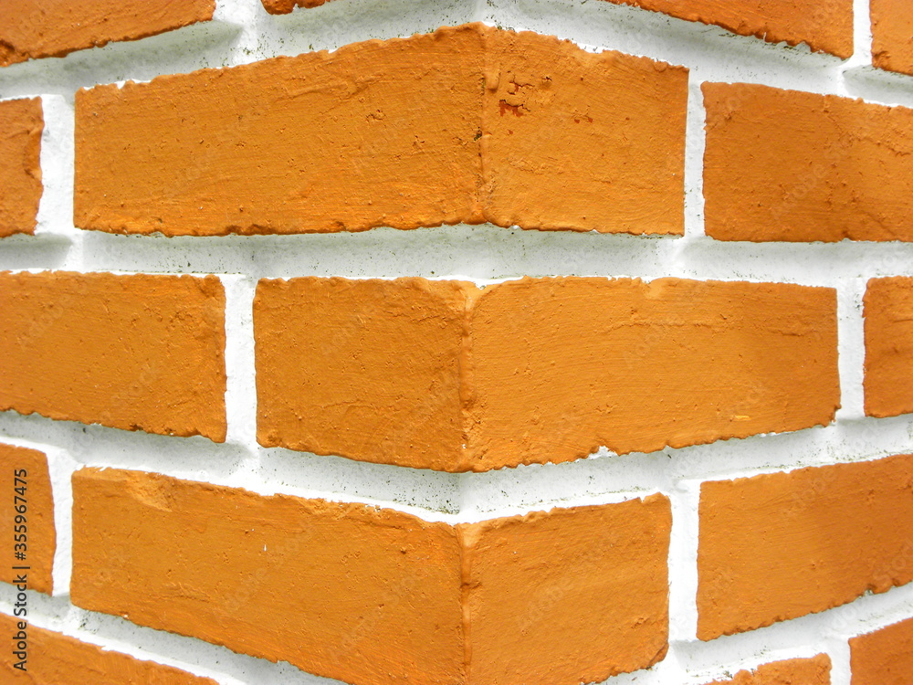 Corner and edge of red brick and brick wall as background texture Stock ...
