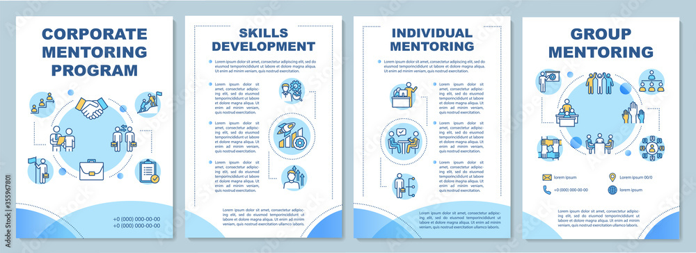 Corporate mentoring brochure template. Coaching program. Flyer, booklet ...