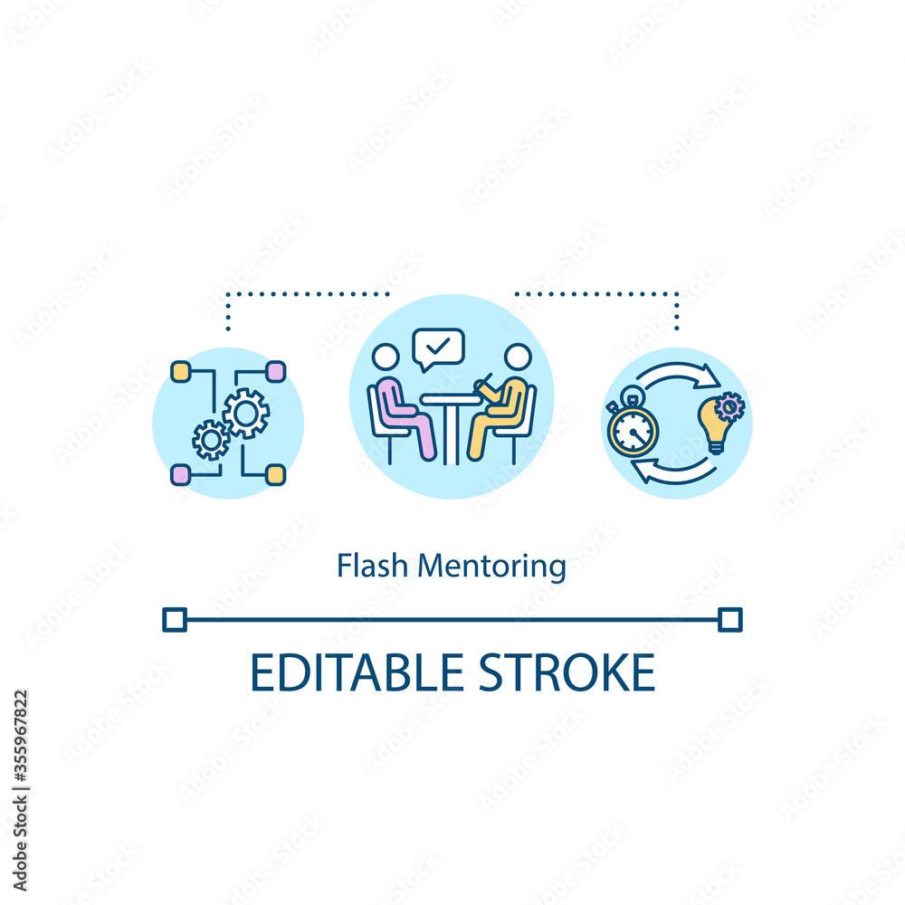 Flash mentoring concept icon. Fast mentorship, professional ...