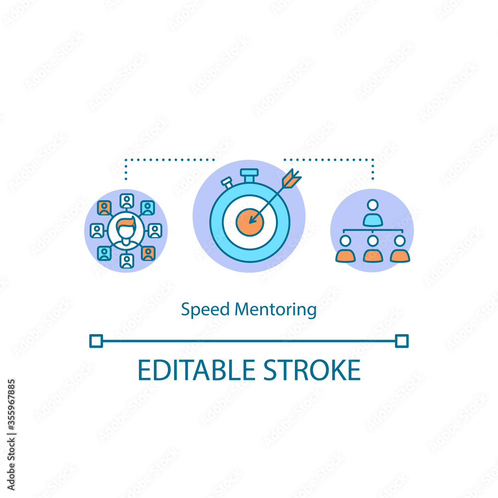 Vecteur Stock Fast mentoring concept icon. Short time mentorship ...