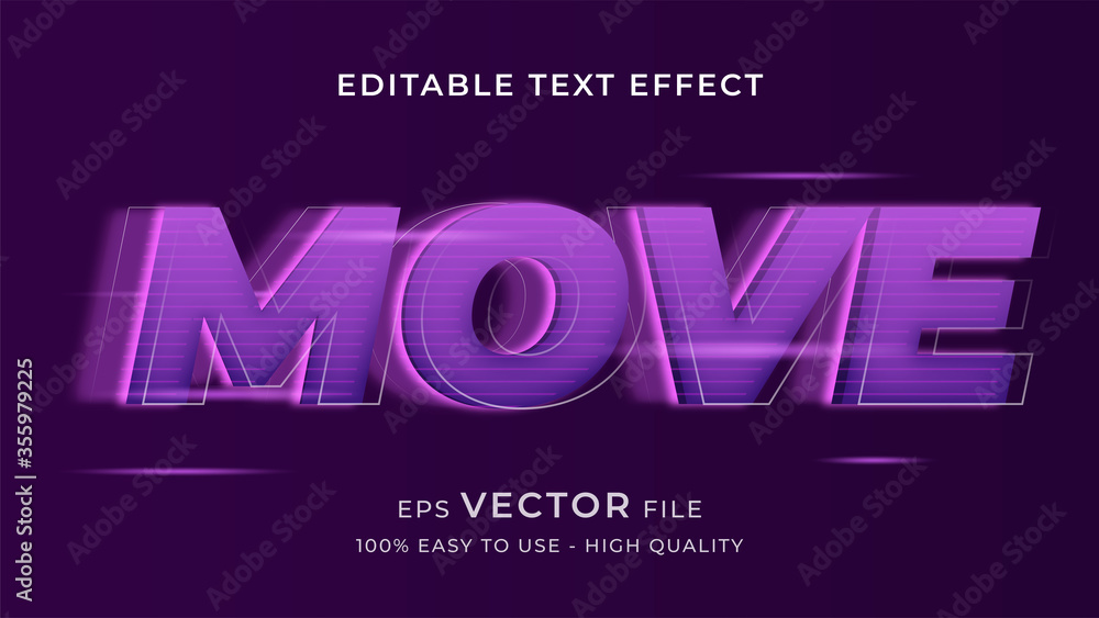 move editable text effect concept Stock Vector | Adobe Stock