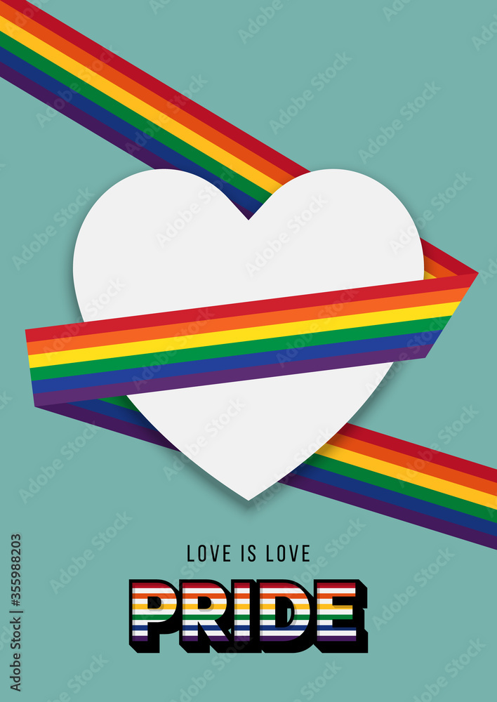 LGBTQ community pride month poster design template background with ...