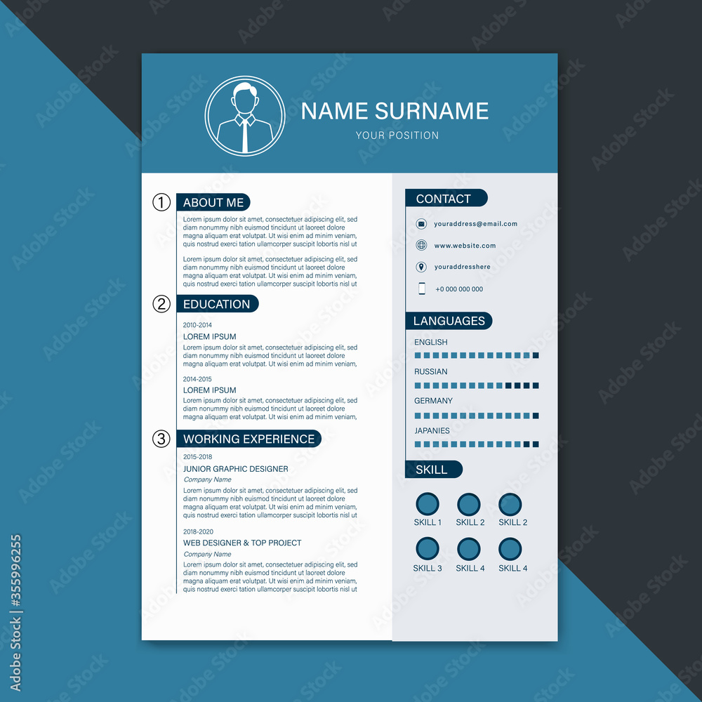 Beautiful CV / Resume template - vector minimalist - color resume cv ...