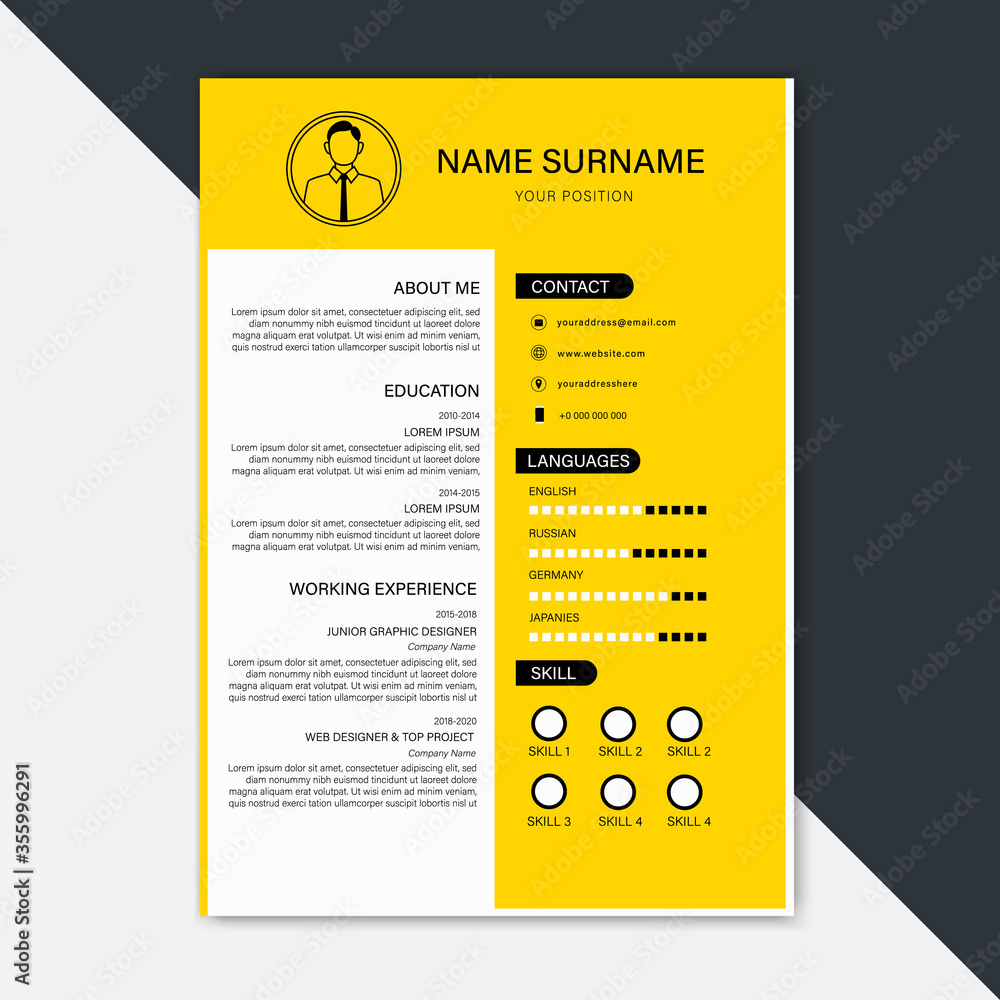 Beautiful CV / Resume template - vector minimalist - color resume cv ...