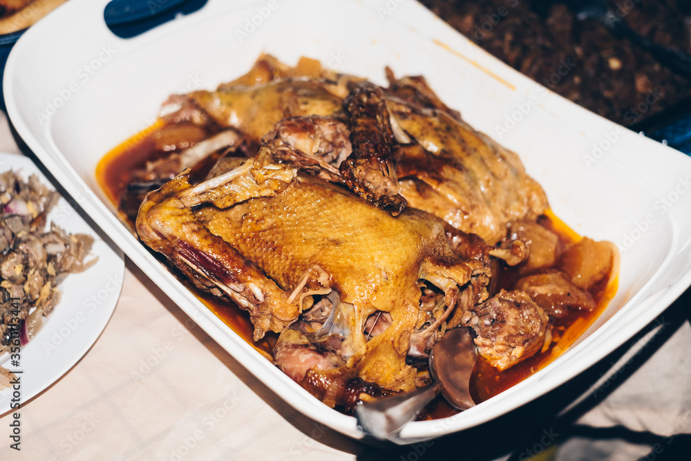 Filipino dish Stewed Whole Duck also known as "Pato Tim", "Patotin ...
