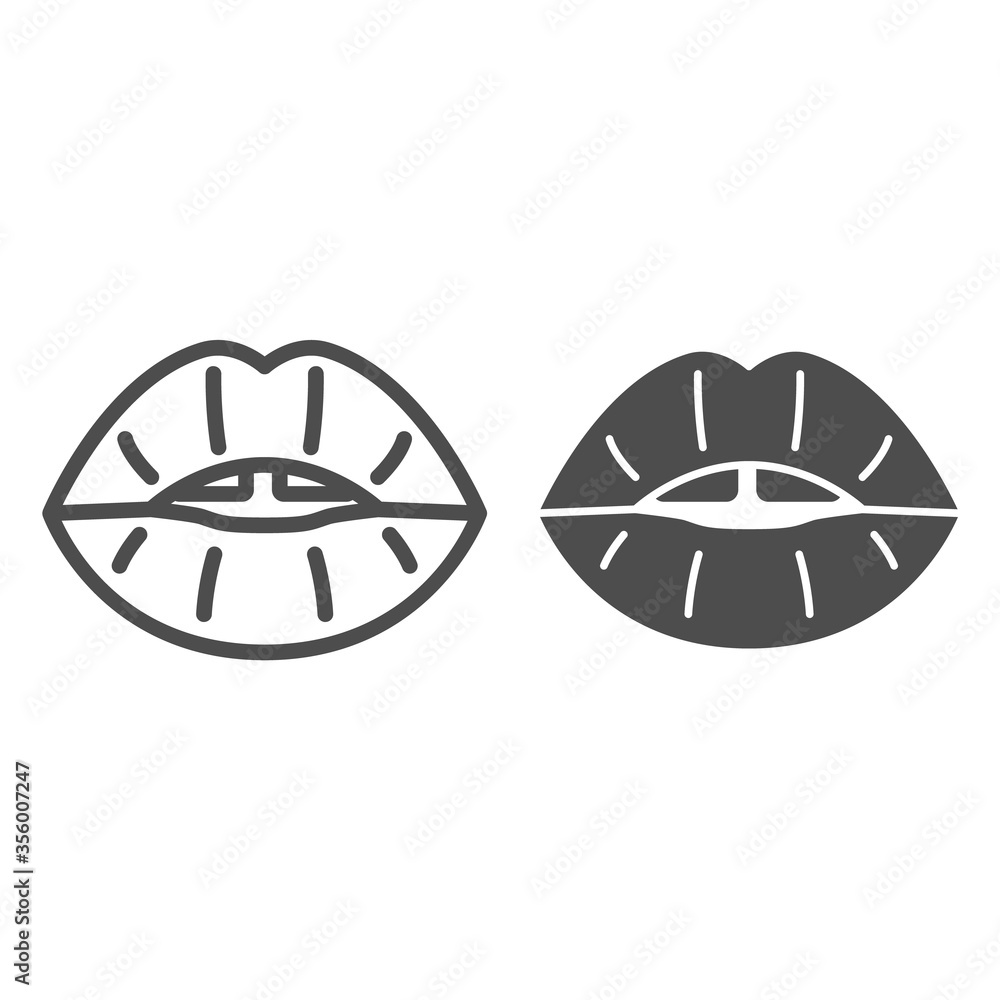 Sexy Lips Kiss Line And Solid Icon Sexual Minoritie Concept Erotic