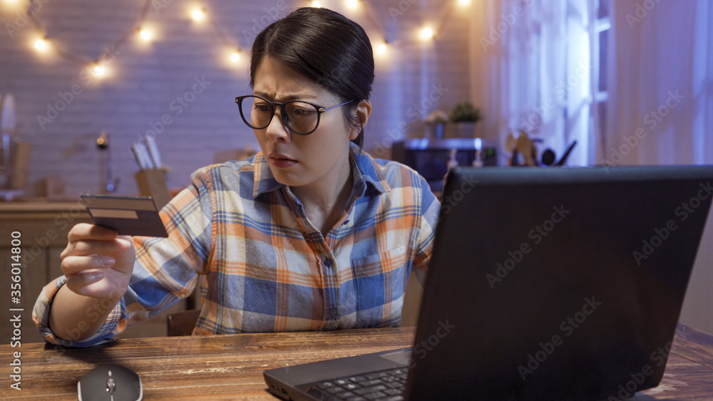 Confused asian chinese female customer angry with rejected online ...