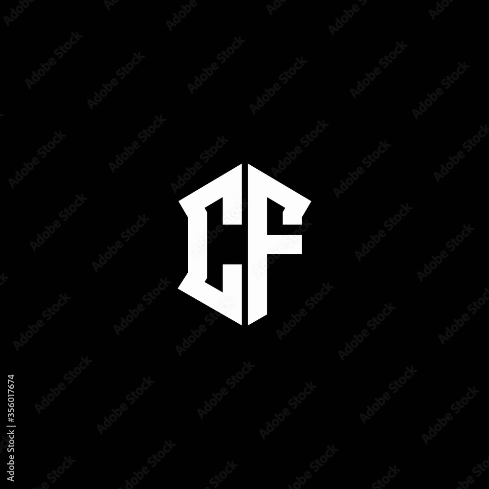 cf logo monogram with shield shape design template Stock Vector | Adobe ...