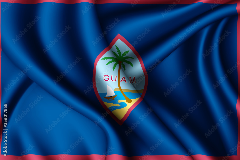 waving silk flag of Guam Stock Illustration | Adobe Stock