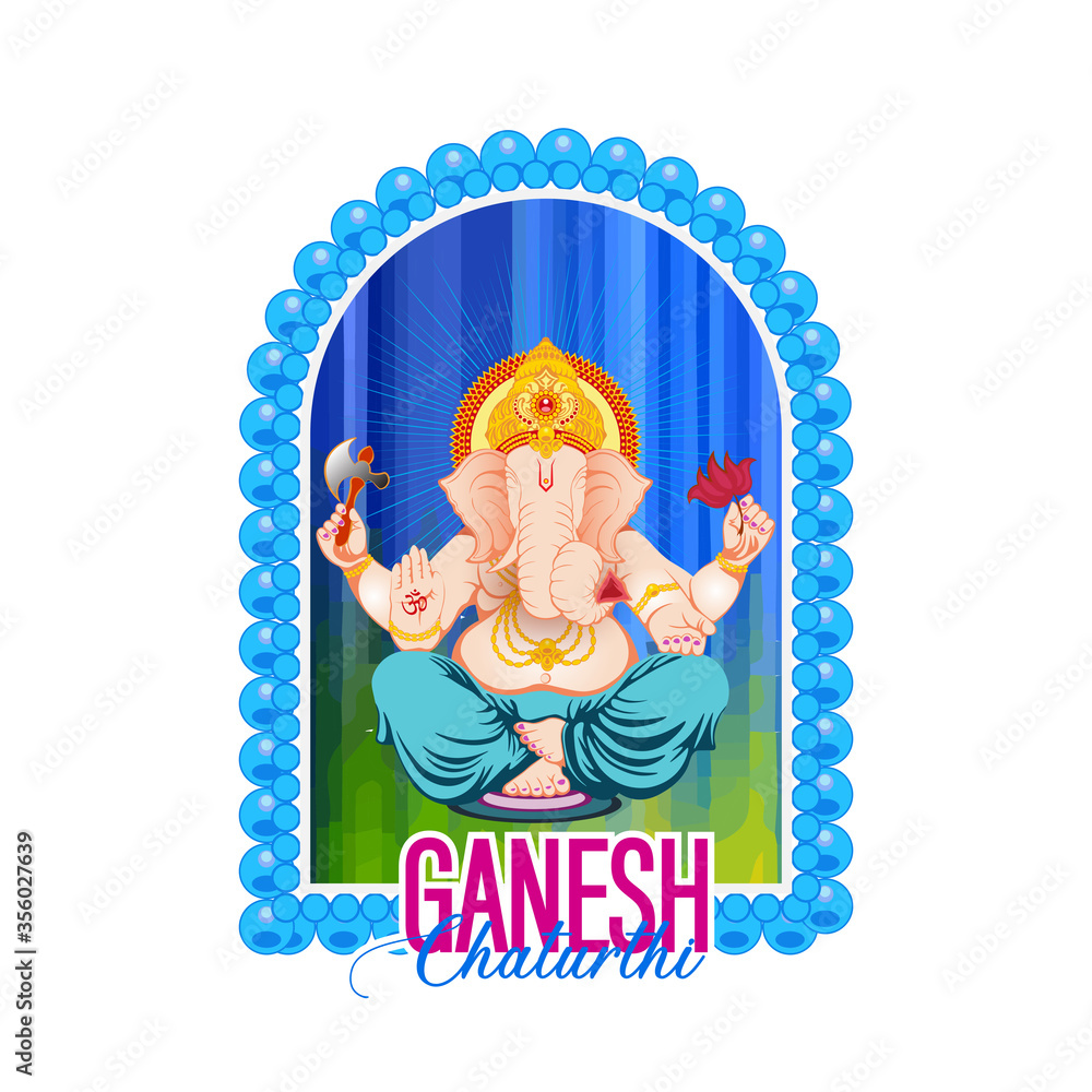 vector illustration of Lord Ganpati caricature background for Ganesh ...