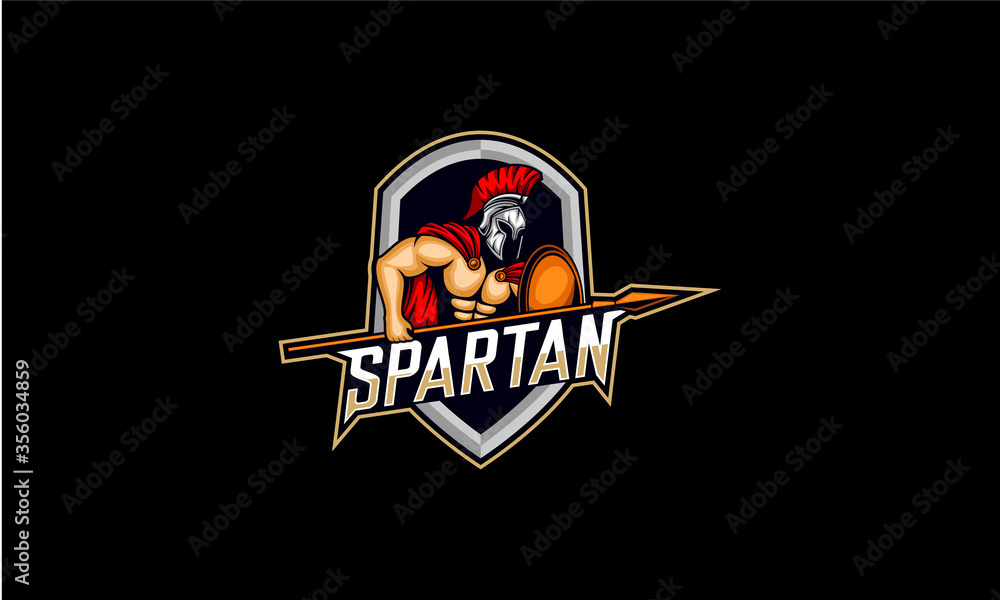 Spartan with spear vector illustration Stock Vector | Adobe Stock
