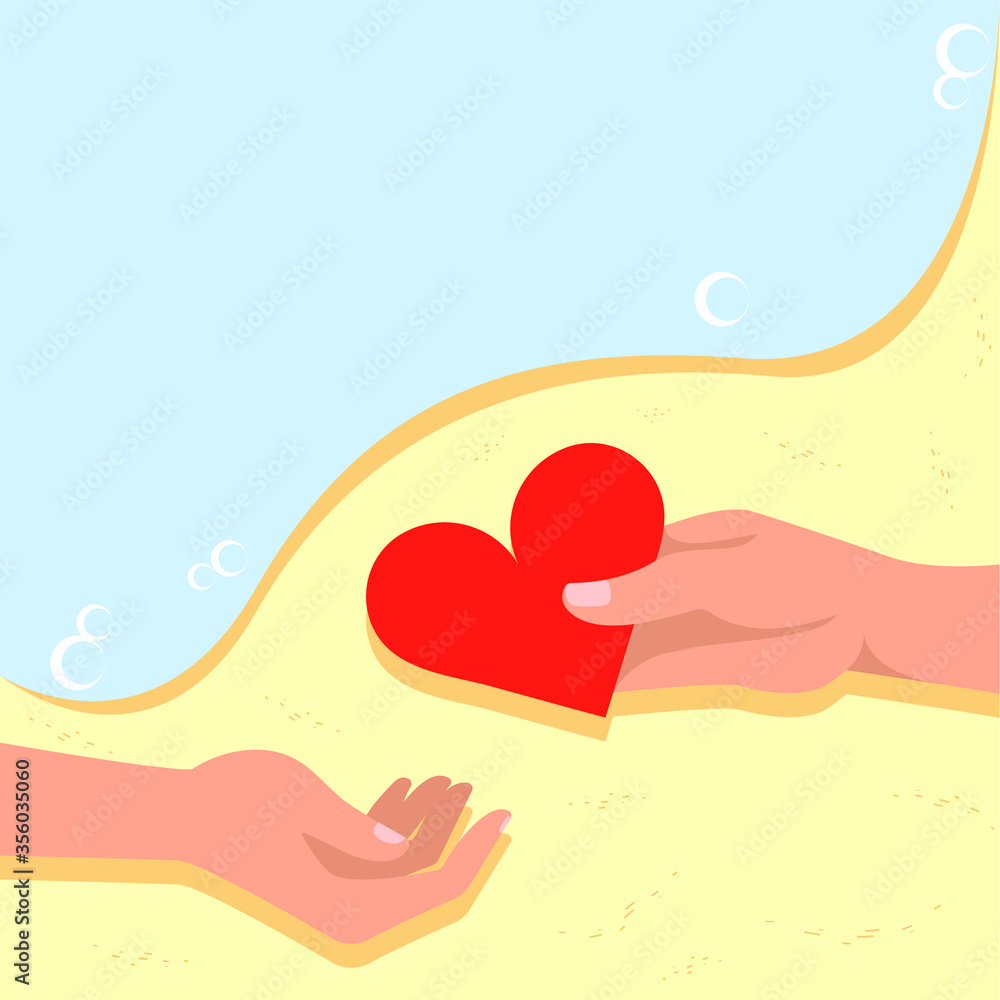 Cartoon Person Giving A Heart
