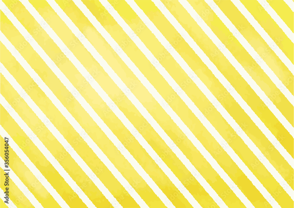 A4 / Yellow / diagonal 】Hand painted watercolor stripes, abstract ...