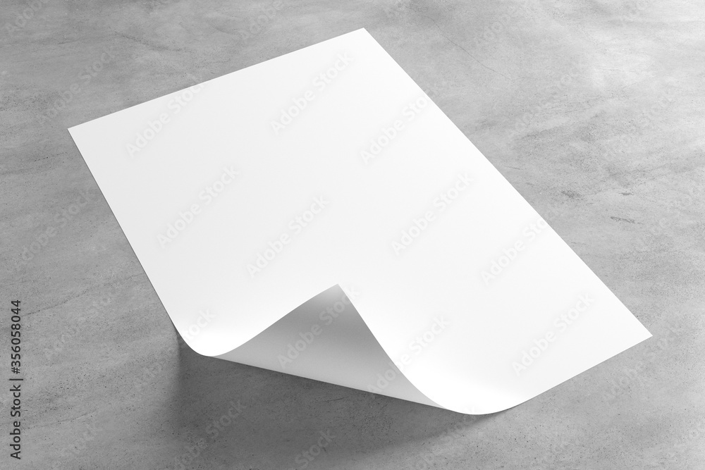 A4 paper sheet mock up - 3d rendering Stock Illustration | Adobe Stock
