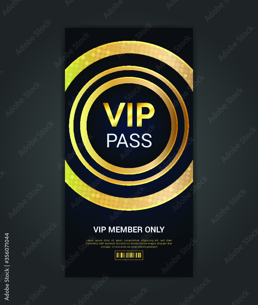 Luxury VIP pass and invitation card with golden style Stock Vector ...