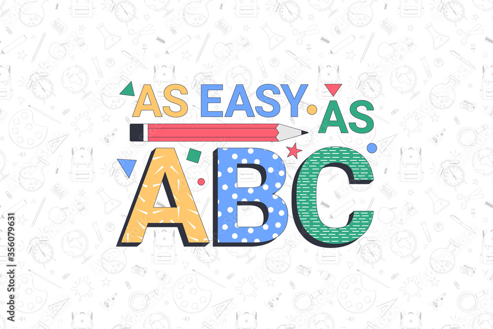 Vetor de Back to school. AS easy as ABC. School banner template with ...