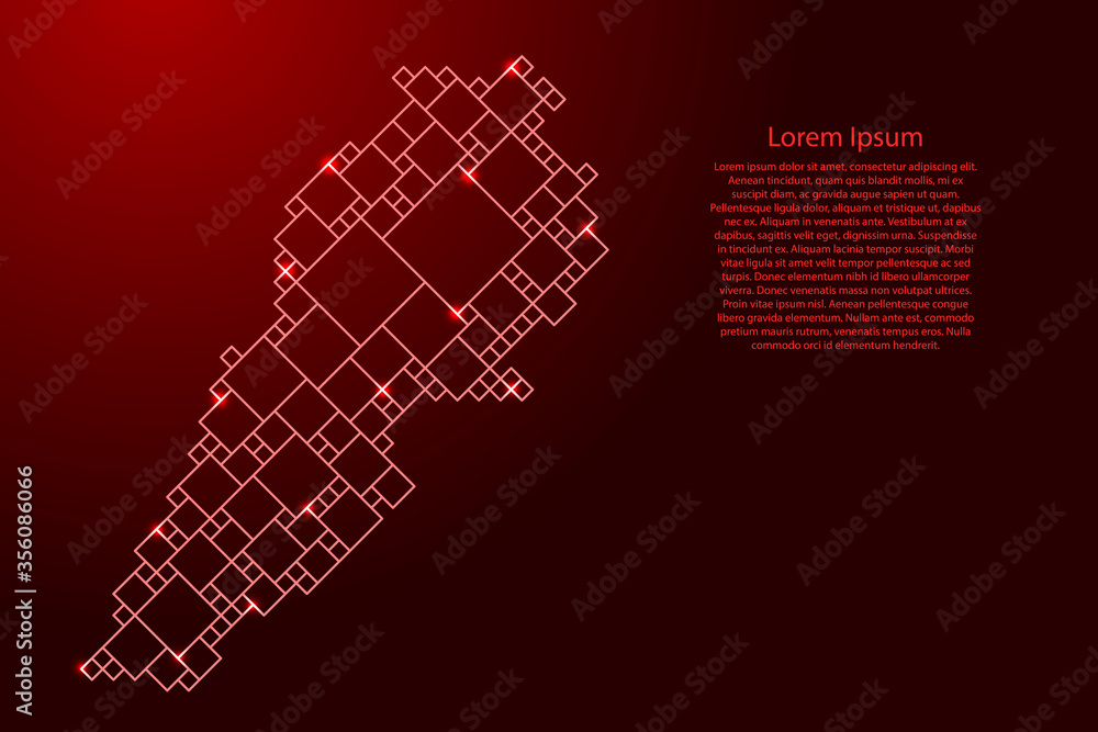 Lebanon map from red pattern from a grid of squares of different sizes ...