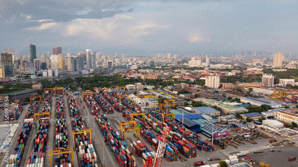 Cargo Port of Manila Philippines Stock Photo | Adobe Stock