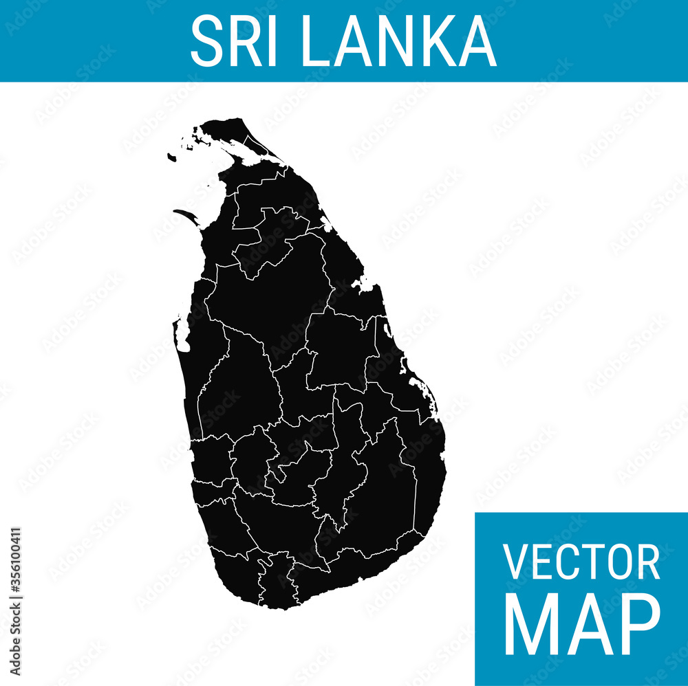 Sri Lanka vector map with title Stock Vector | Adobe Stock