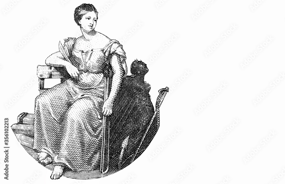 In the Shadow of Satan - Hibernia seated of Ireland logo seal. Portrait ...