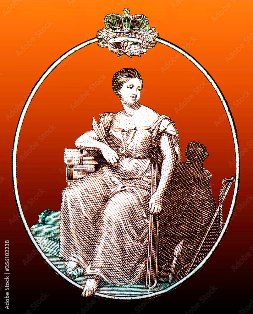 In the Shadow of Satan - Hibernia seated of Ireland logo seal. Portrait ...