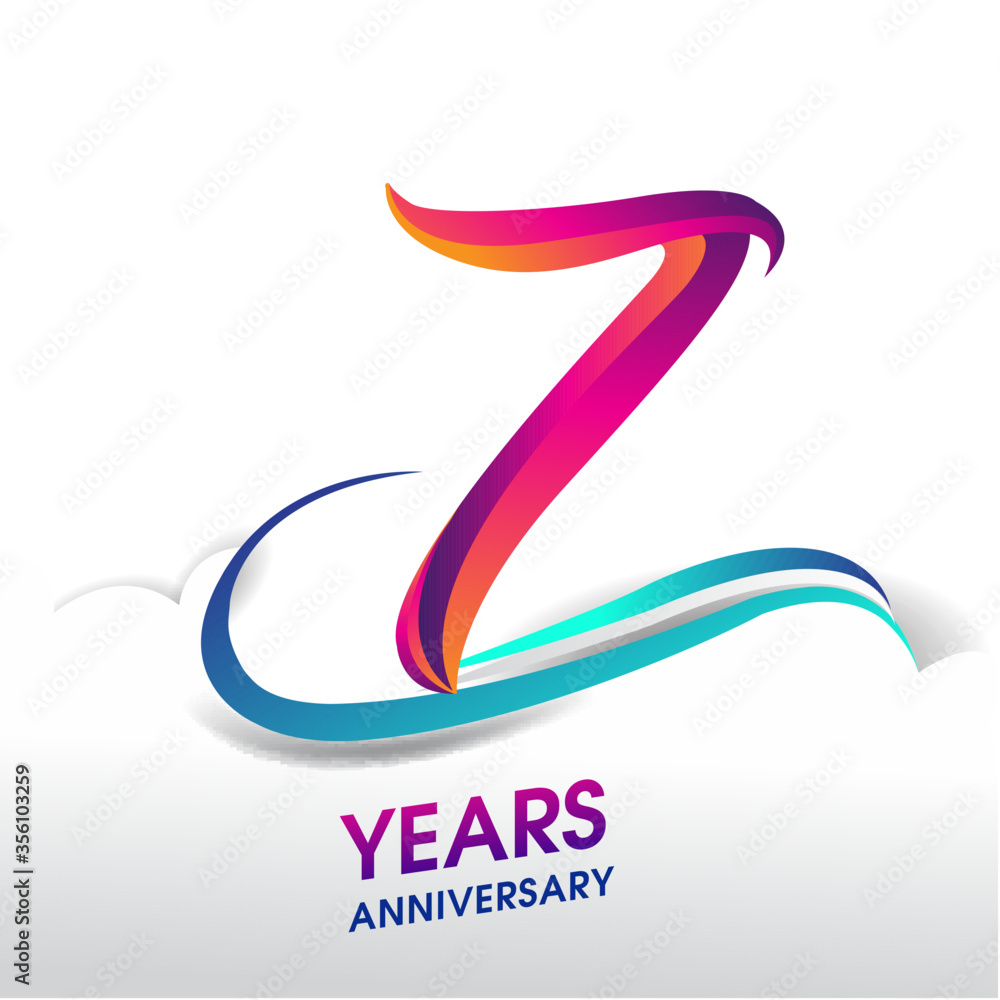 7th Years Anniversary celebration logo, birthday vector design. Stock ...