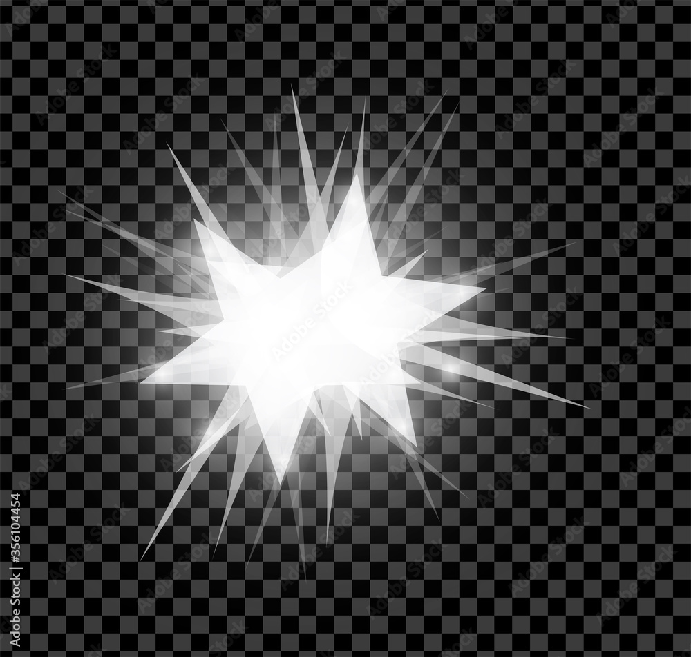 Bright glowing and shining star flares effect isolated on transparent ...