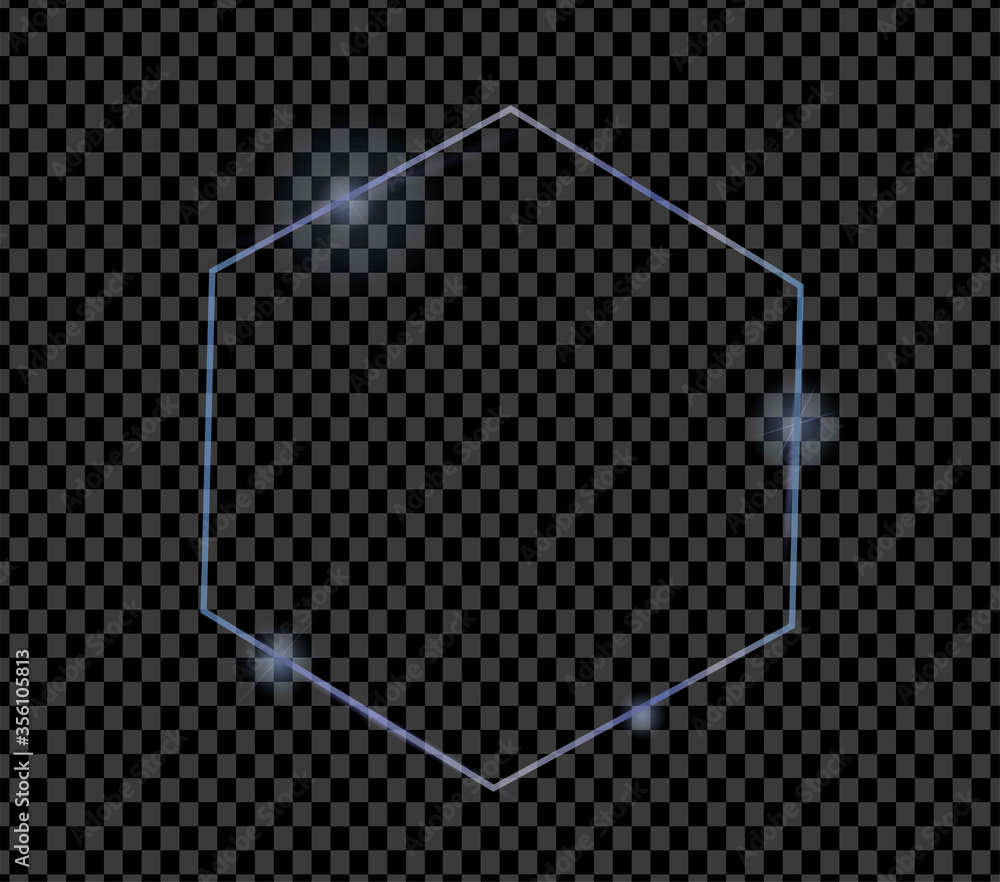 Blue shiny glowing vintage frame with shadows isolated on transparent ...