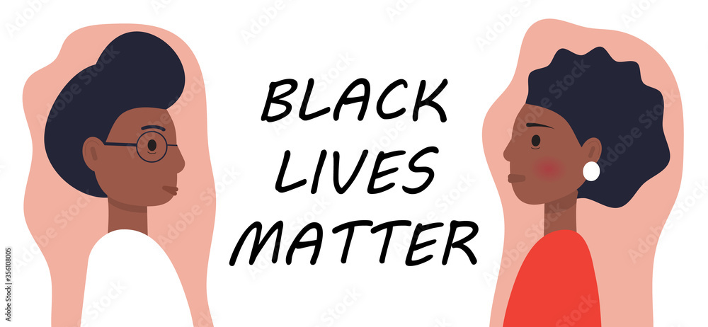 Black Lives Matter concept vector in cartoon style. African Americans ...