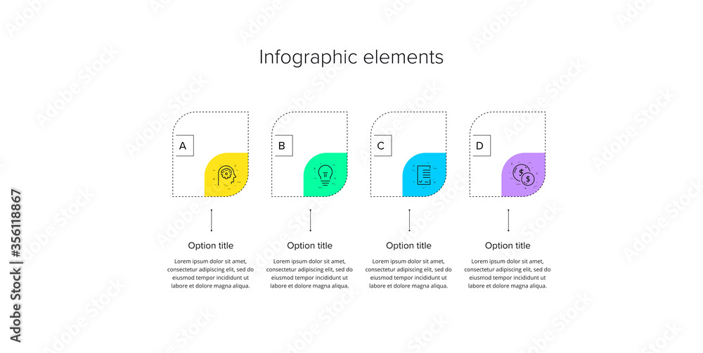 Business process chart infographics with 4 step circles. Circular ...