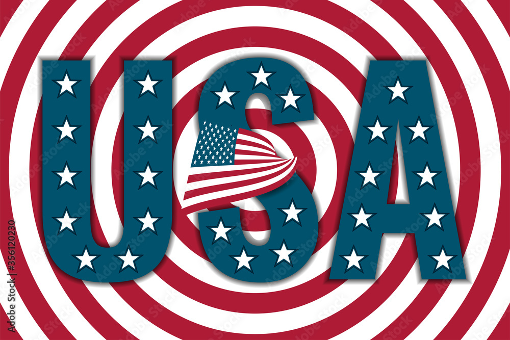 American Independence Day greeting card, banner, poster with United ...