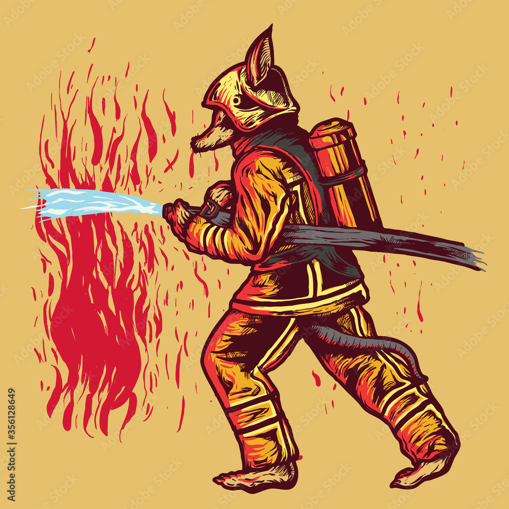 artwork vector illustration of a rats fire, suitable for t-shirt ...