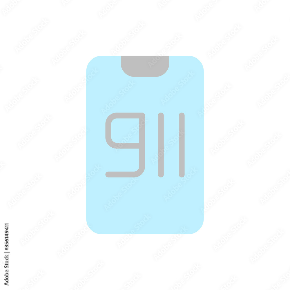 Phone, emergency icon. Simple color vector elements of firefighters ...