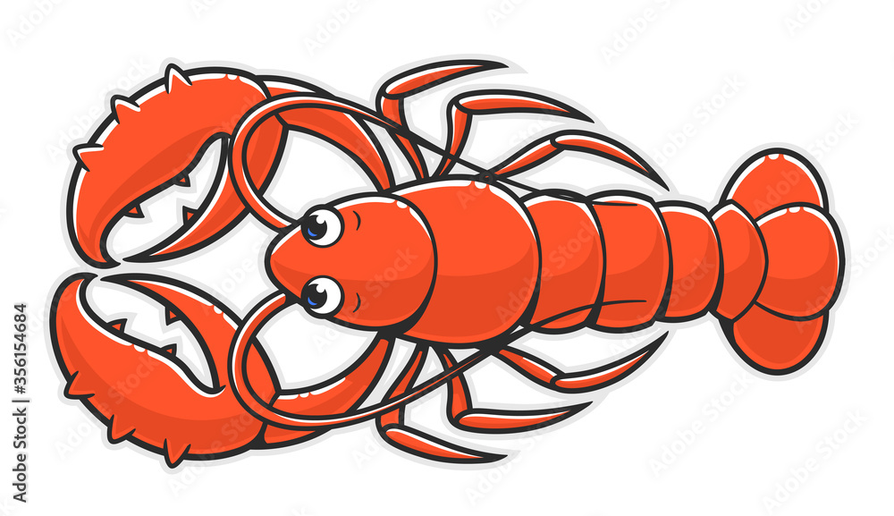 Cartoon red lobster Stock Vector | Adobe Stock