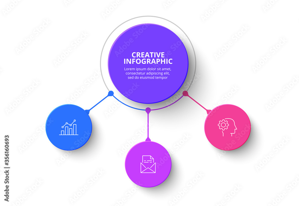 Three circles infographic elements. Business template for presentation ...